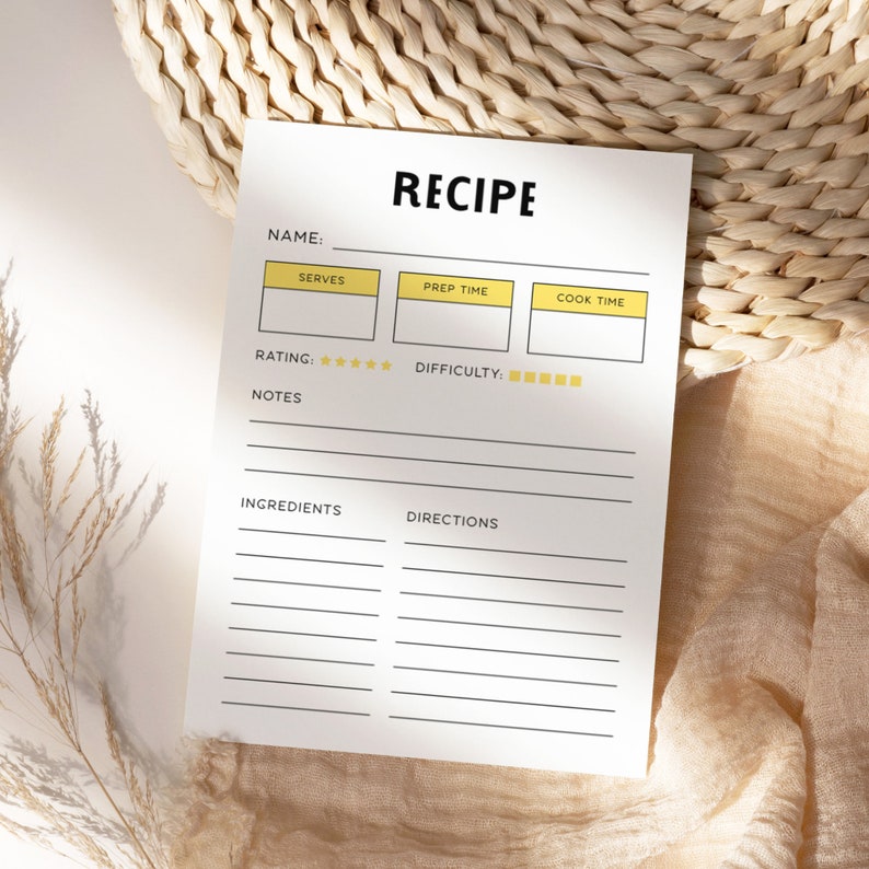 Personalized Recipe Cards Printable Bridal Shower Insert - Etsy