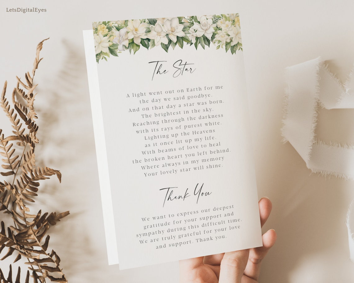 Floral Funeral Program Template for Woman Lily Flowers - Etsy UK