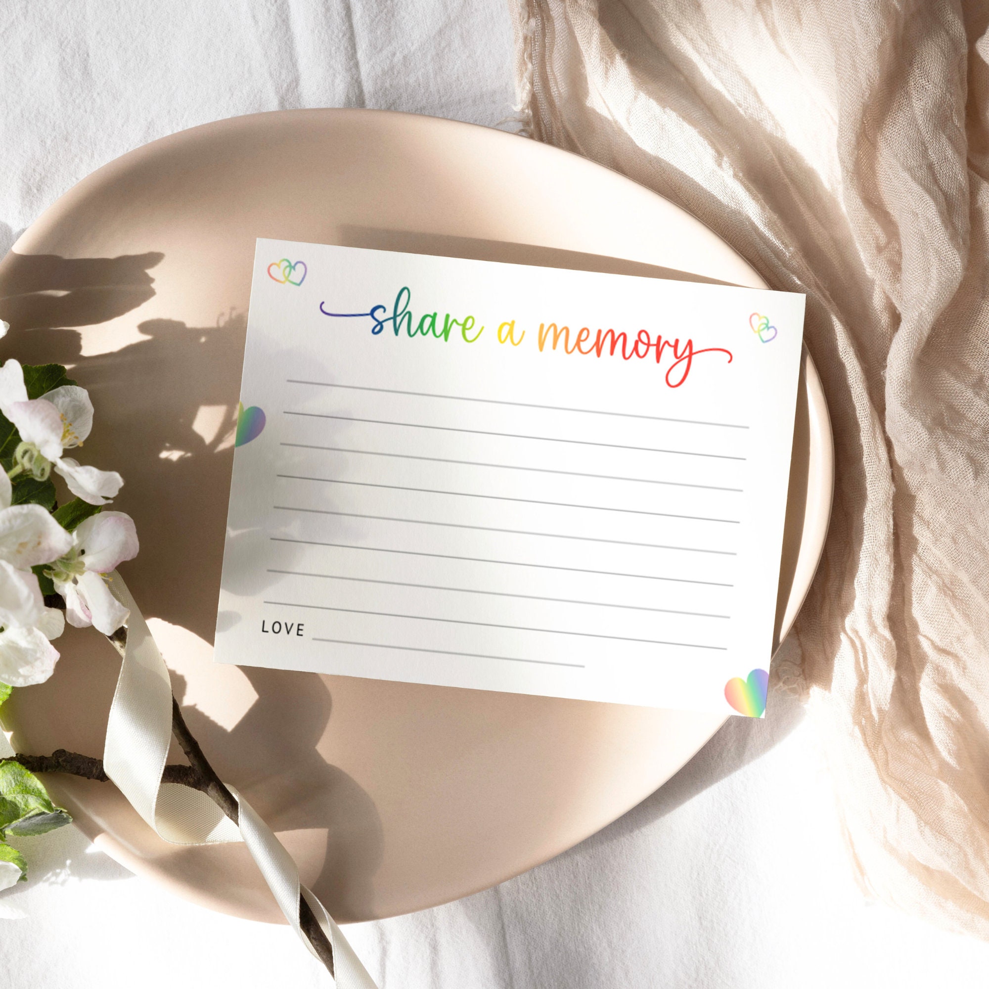 Pride Share A Memory Funeral Sign & Card Template, Editable Funeral ...