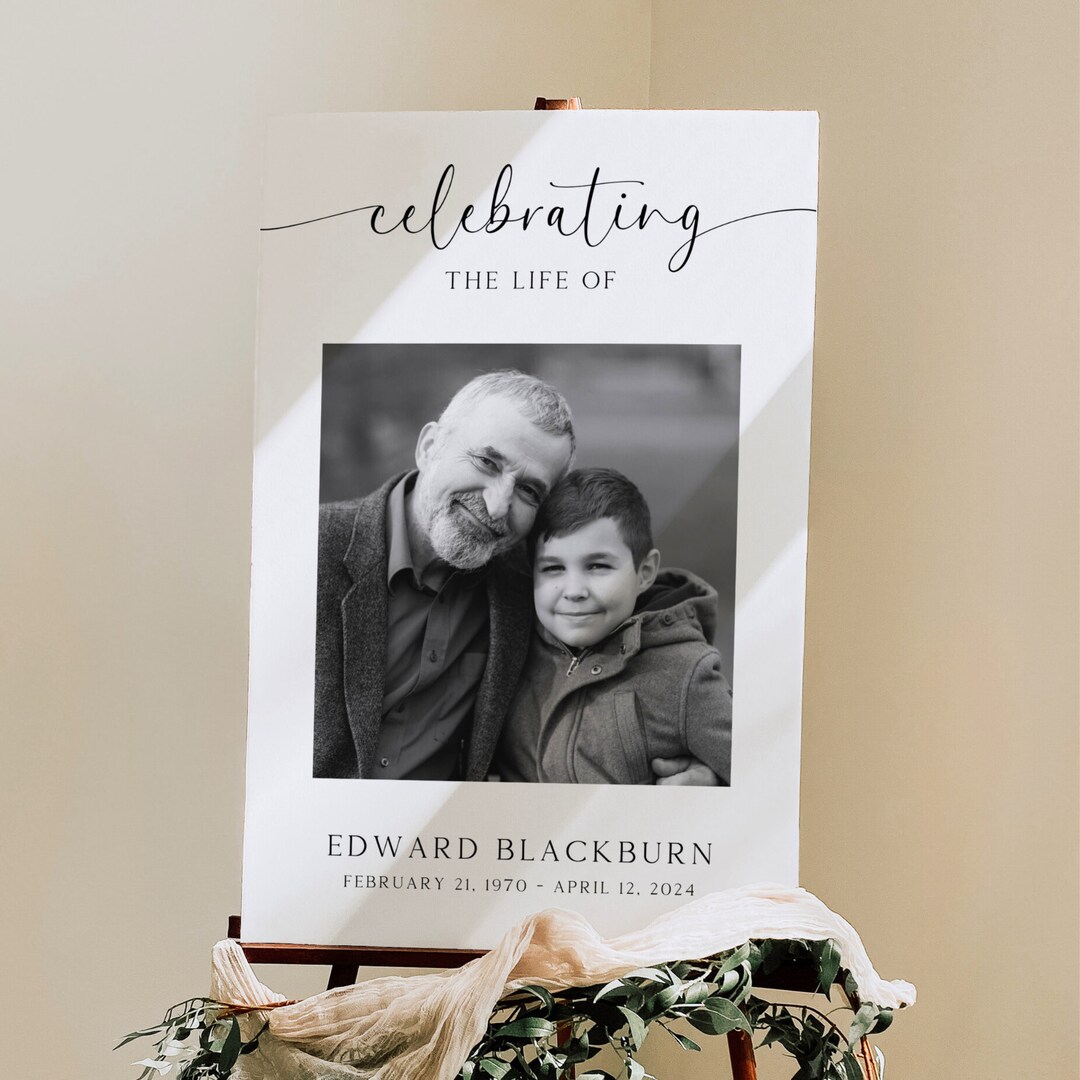 Minimalist Funeral Welcome Sign Template, Simple Entrance Board ...