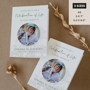 Motorcycle Funeral Program Template for Man, Folded Celebration of Life ...