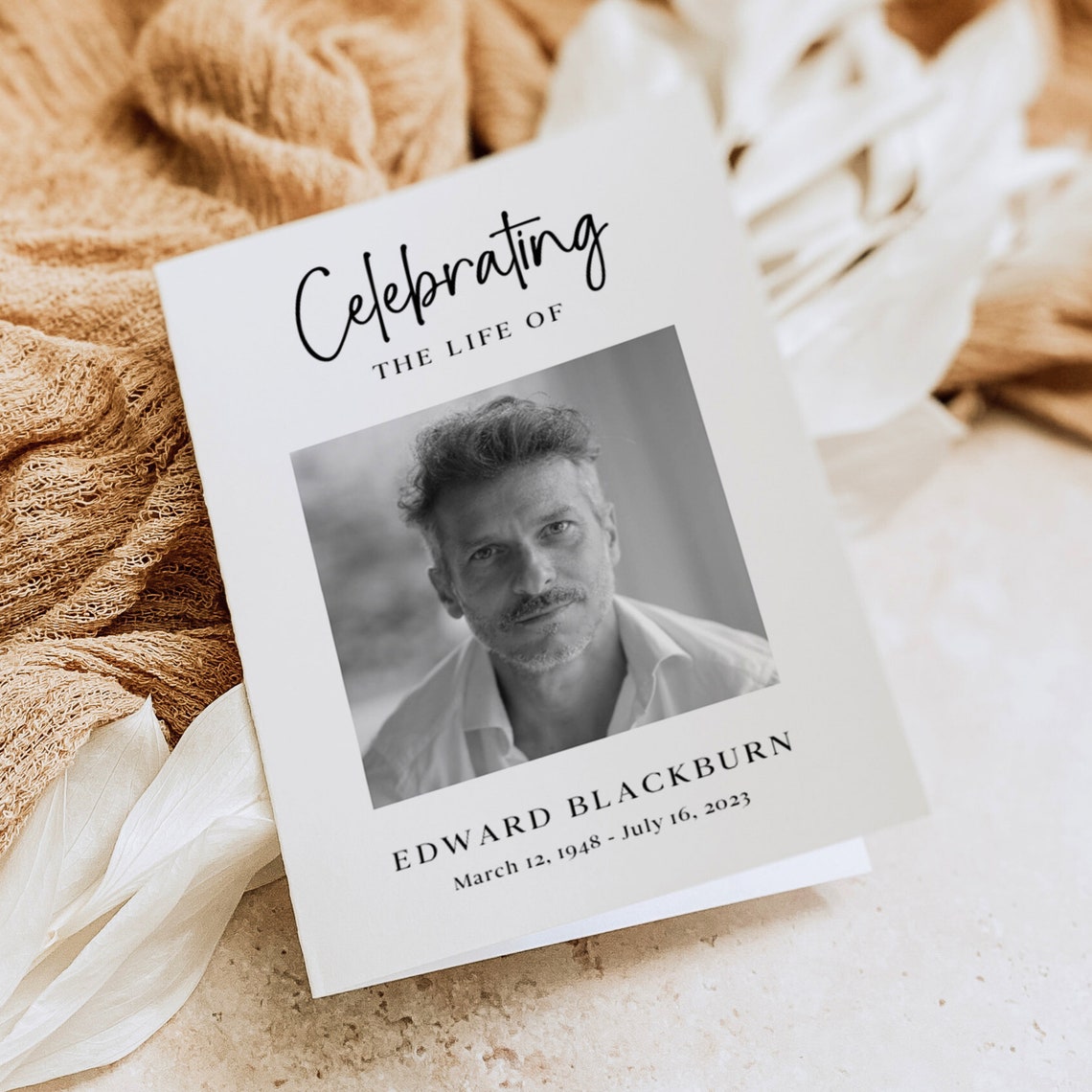 Minimalist Funeral Program Template Simple Obituary Template Memorial ...