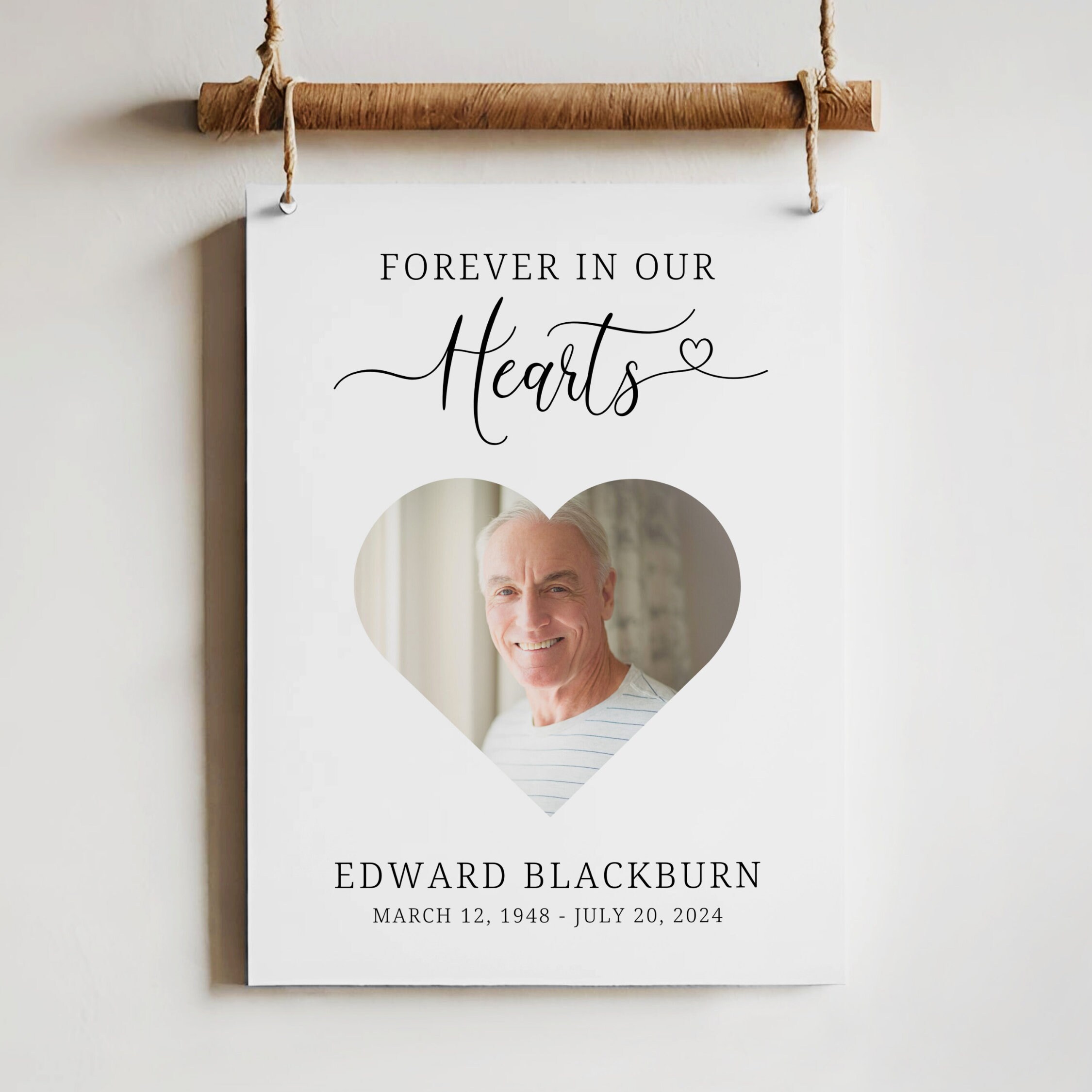 Funeral Heart Collage Set of Posters, in Loving Memory Sign ...