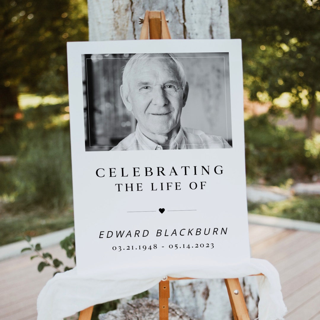 Minimal Funeral Welcome Sign, in Loving Memory Poster, Editable ...