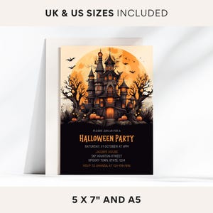 Haunted House Halloween Invitation Template, Editable Halloween Party ...
