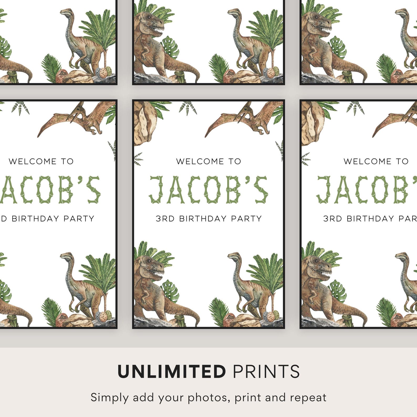 Dinosaur Birthday Welcome Sign, Roar Party Decorations, Jurassic ...