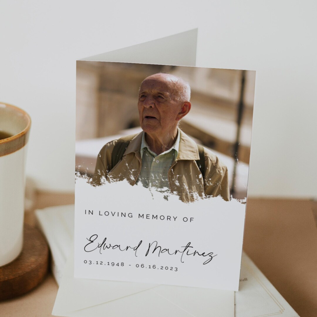 Editable Funeral Program Template in Loving Memory Printable Obituary ...