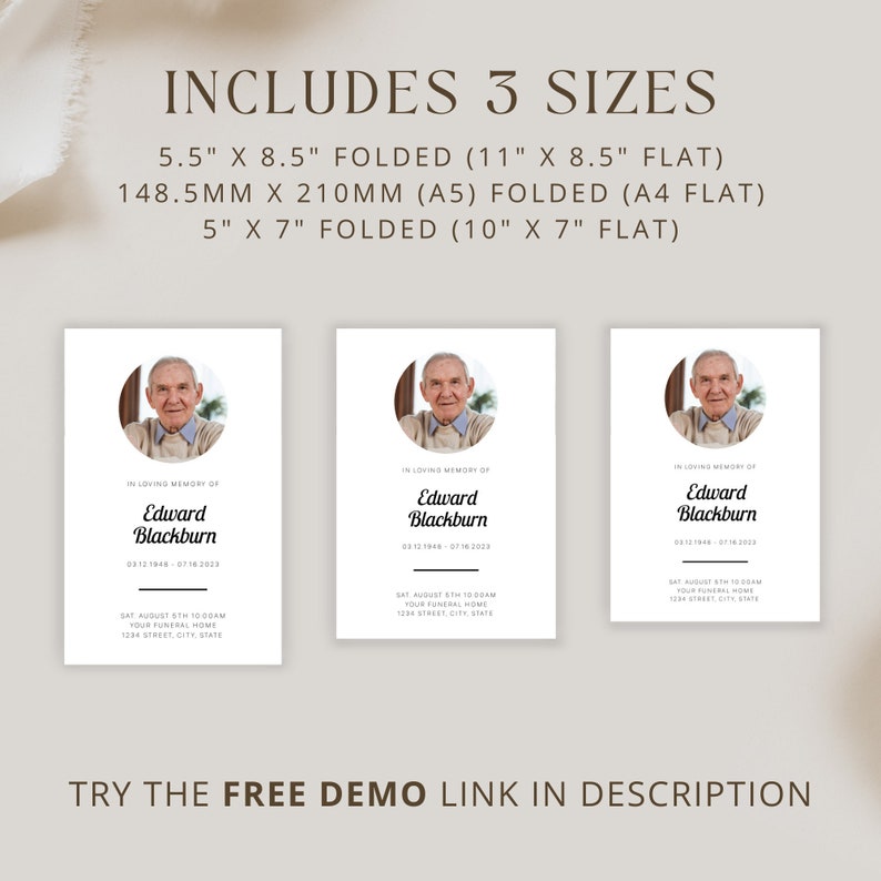 Basic Funeral Program Template Simple Memorial Service Minimalist ...