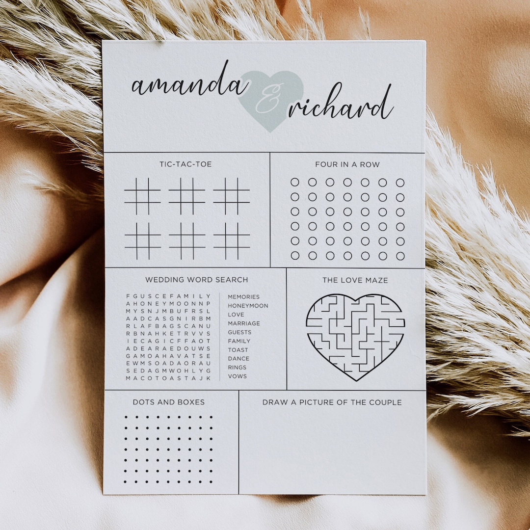 Wedding Puzzle Games Template, Bridal Shower Word Search, Editable ...