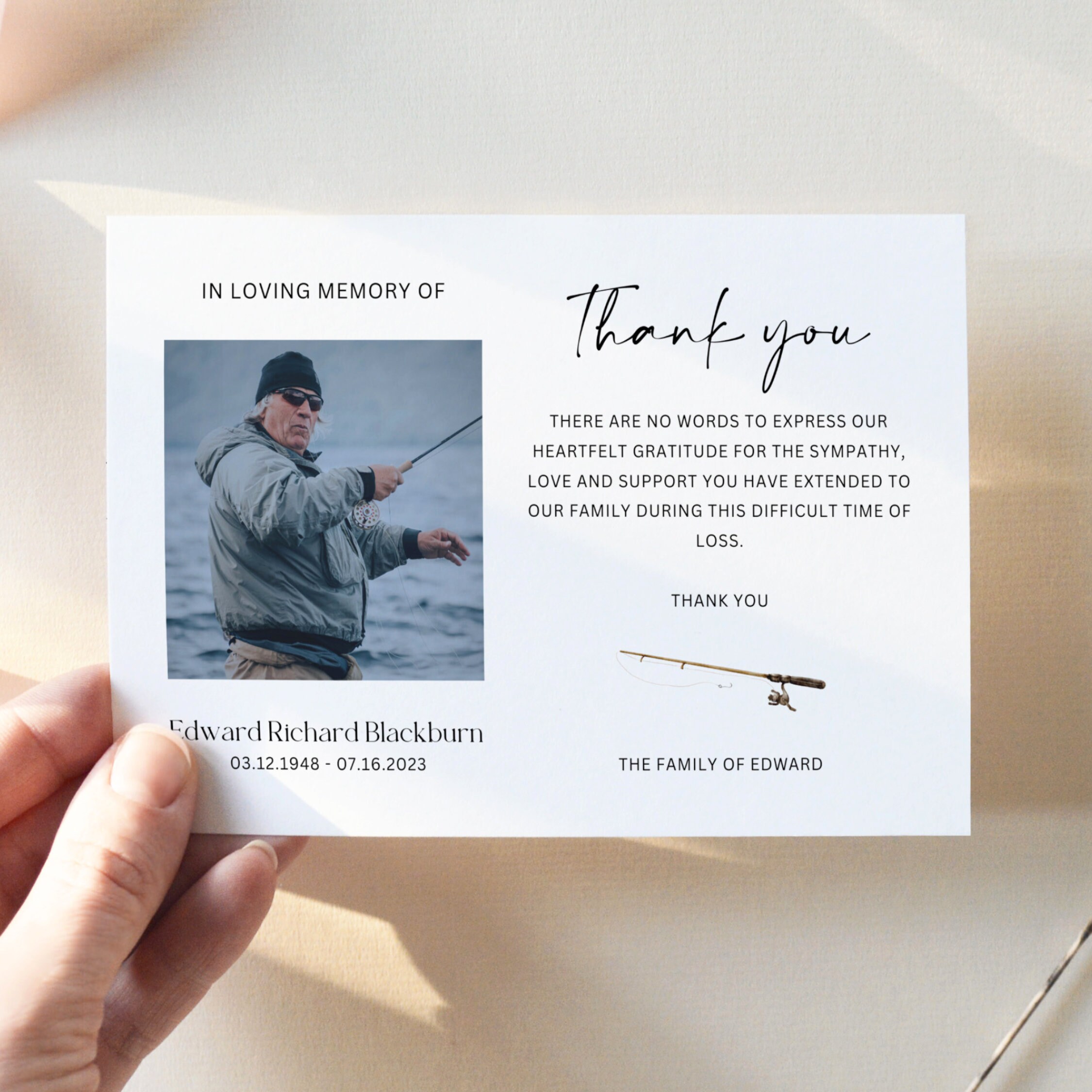 Fishing Funeral Bundle Set, Deep Blue Obituary Templates, Celebration ...