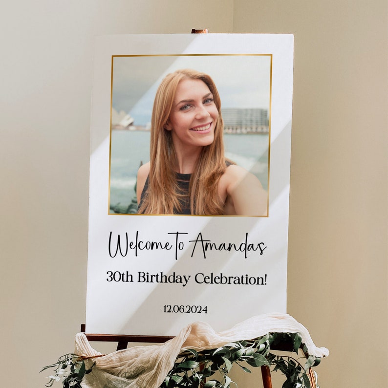 Modern Birthday Welcome Sign Template, Personalized Birthday Poster ...