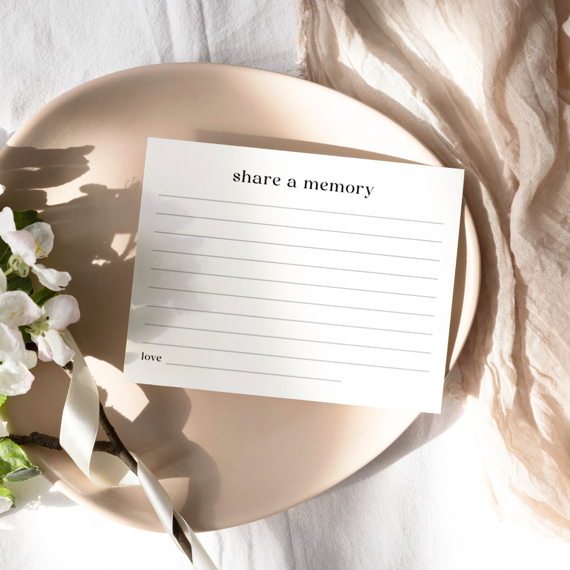 Minimal Share A Memory Sign Template, Printable Funeral Cards ...