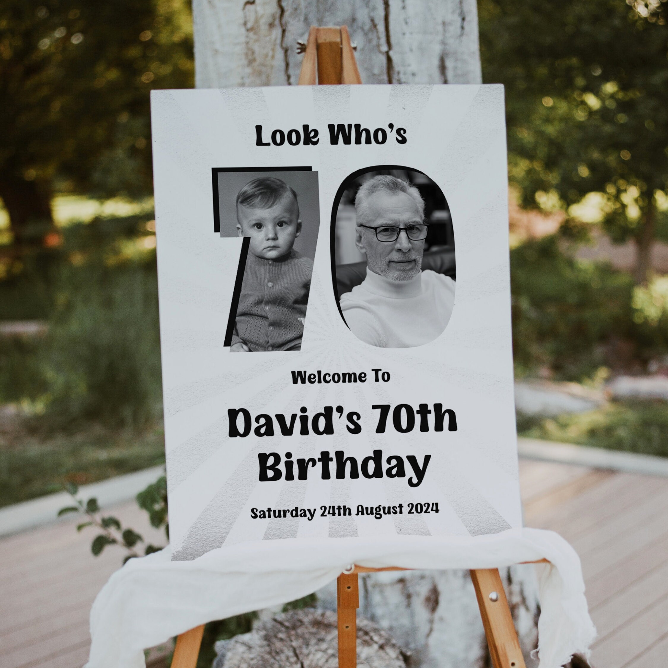 Retro 70th Birthday Welcome Sign, Seventieth Poster With Photo, Look ...