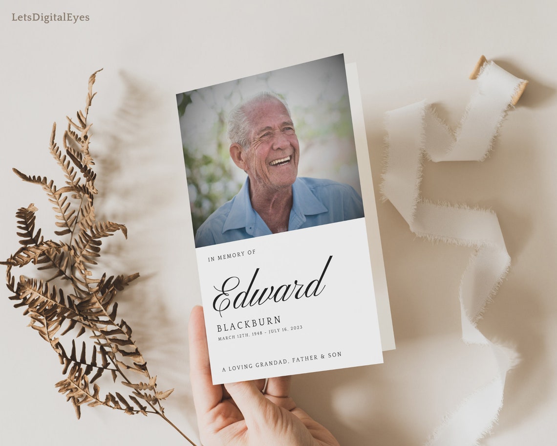 Masculine Funeral Program Template Order of Service Booklet - Etsy UK