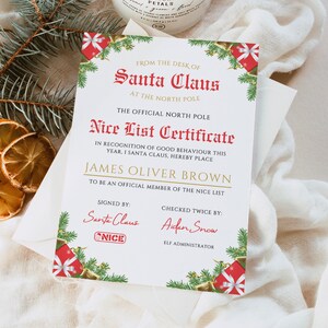 Santa Letter and Nice List Certificate, Editable Canva Template ...