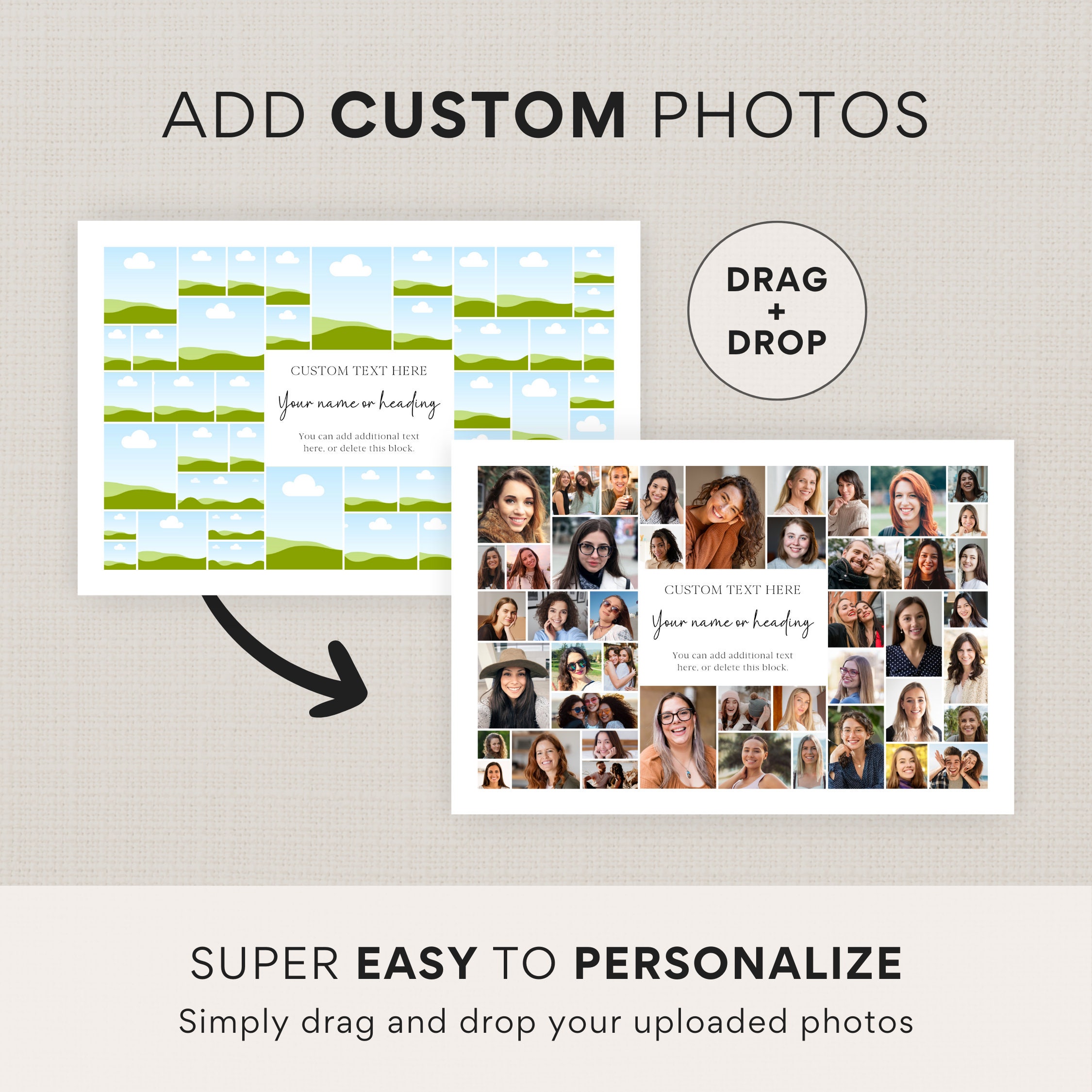 Photo Collage Poster Template, Graduation Announcement, Birthday Gift ...