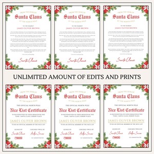 Santa Letter and Nice List Certificate, Editable Canva Template ...