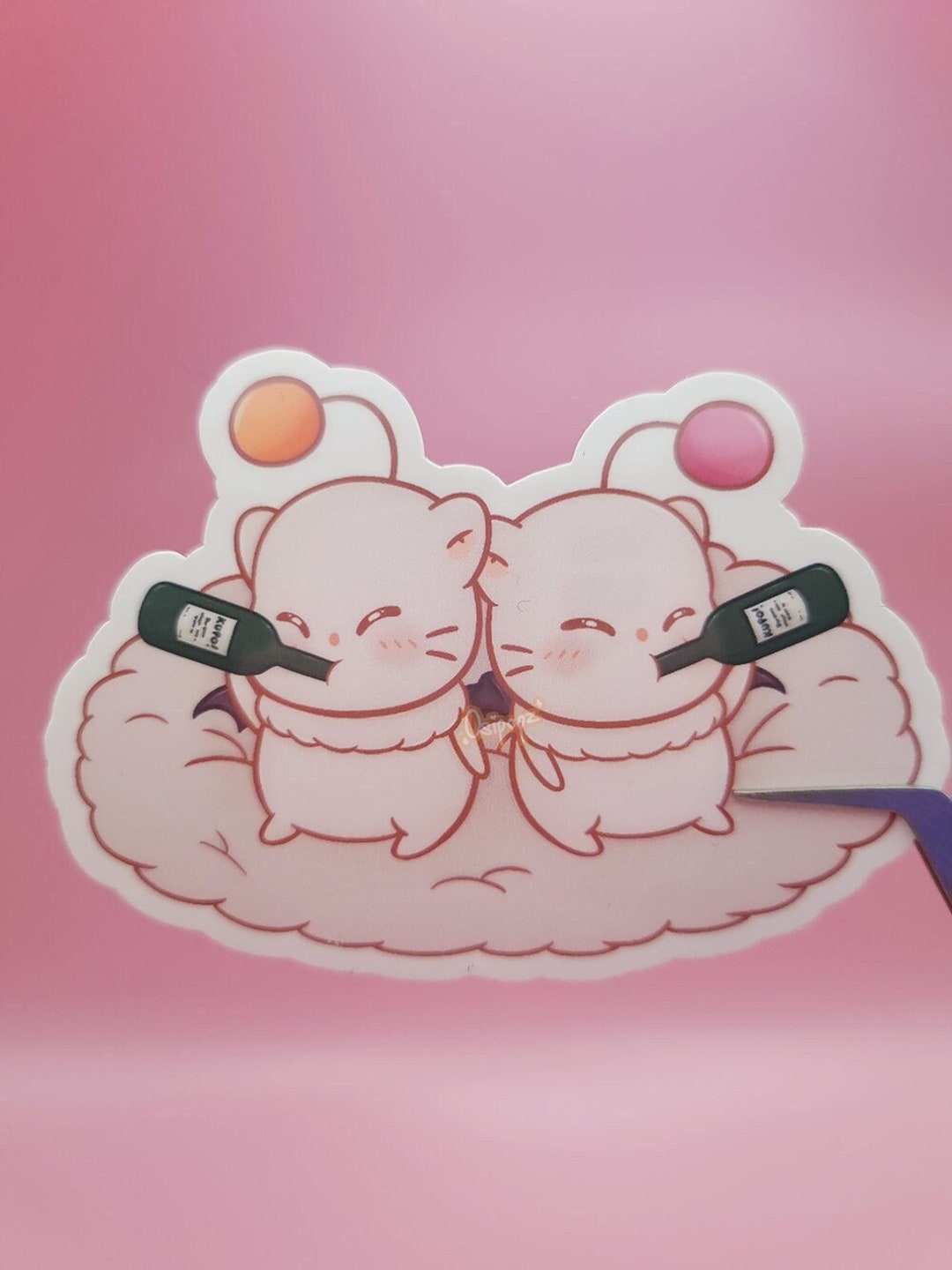 FFXIV Moogle Drinking Buddies Sticker - Etsy