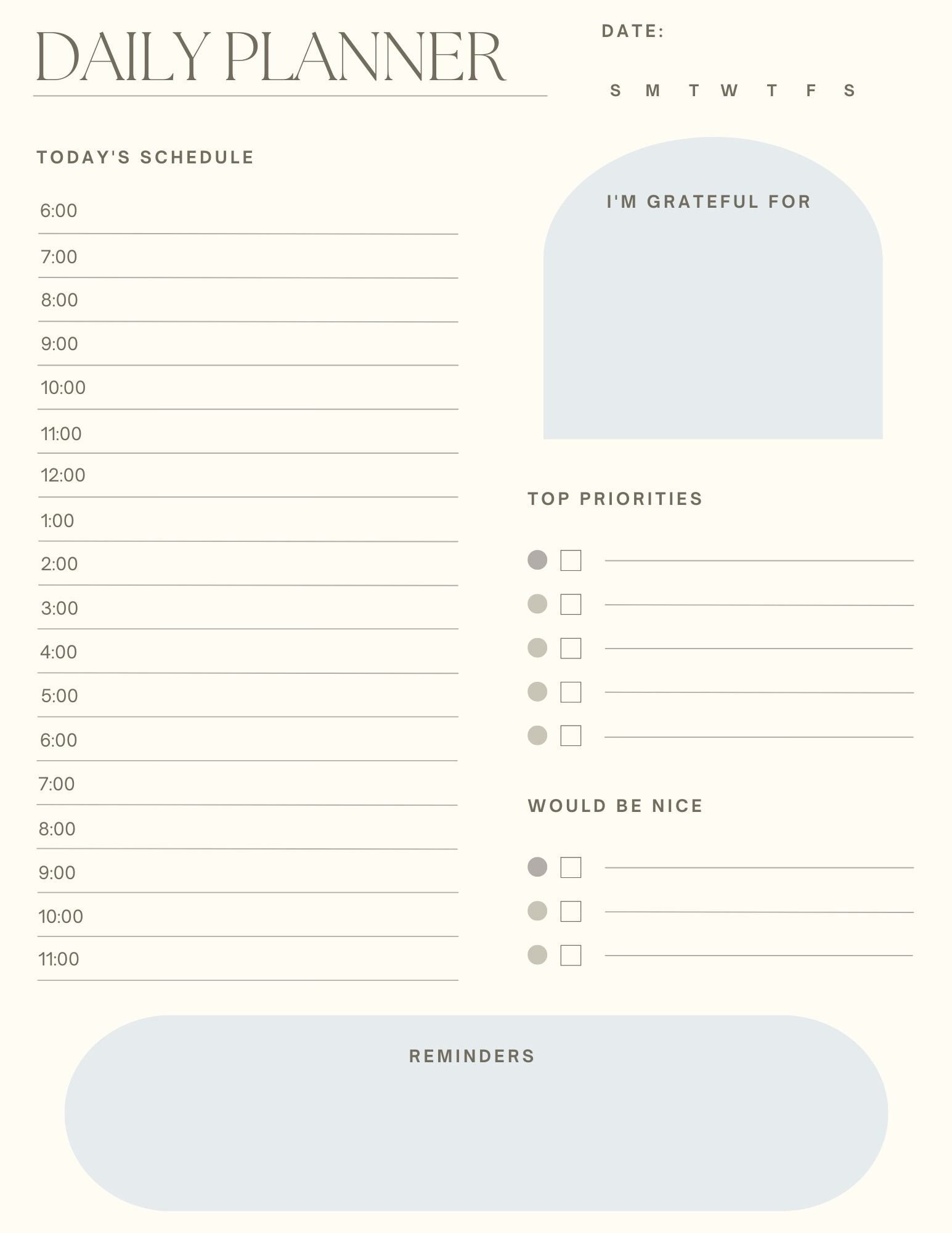 Minimalistic Daily Planner - Etsy