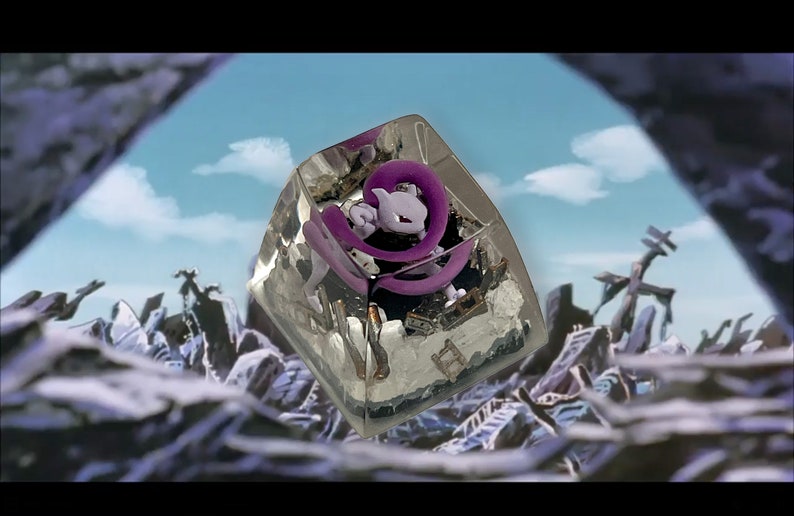 Mewtwo,0150,pokemon Keycap, Artisan Keycap - Etsy