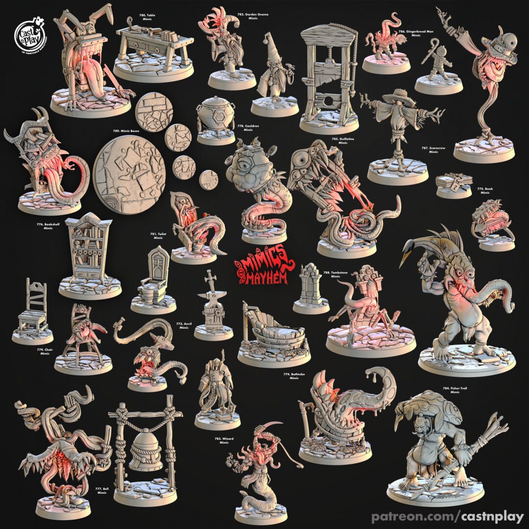 Mimics Mayhem 32 Miniature Bundle for Ttrpgs, Dual Prop & Mimic Sets - Etsy
