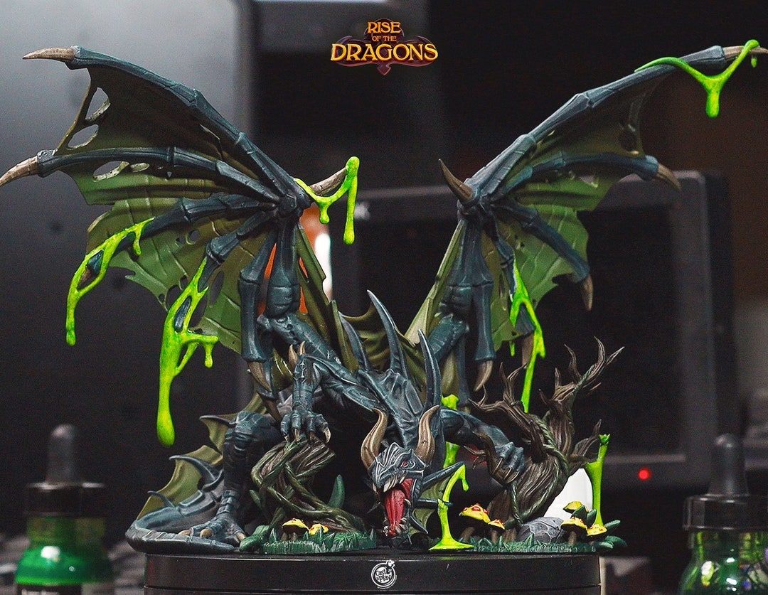 Black Dragon Miniature Premium 3D Printed Fantasy Tabletop Mini Large ...
