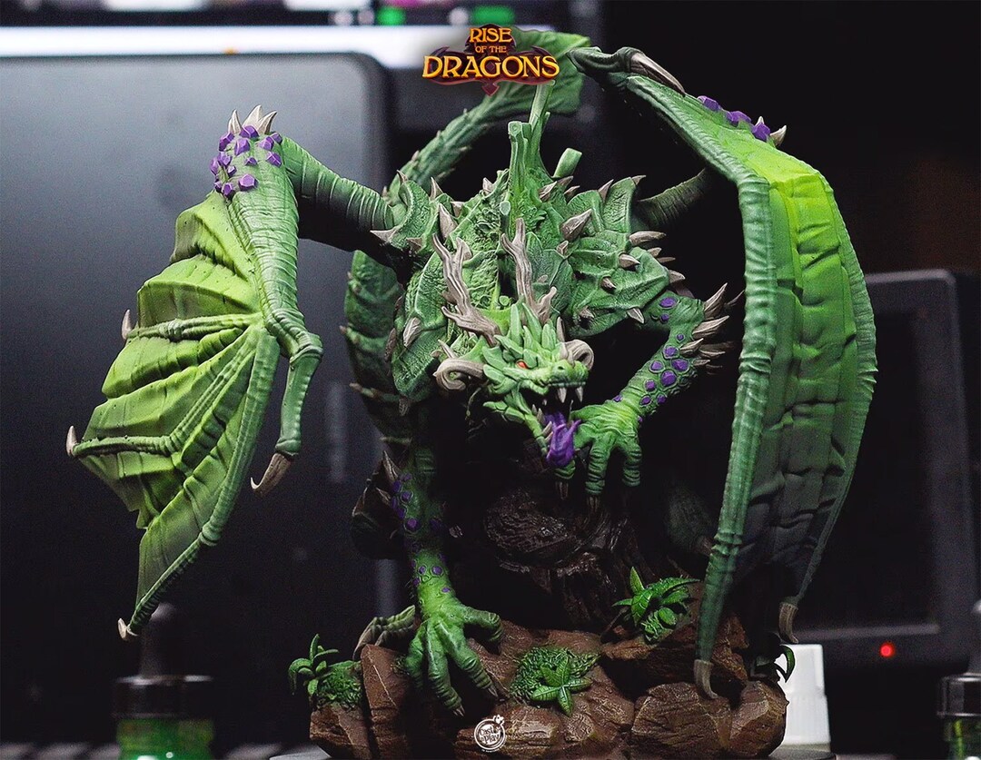 Green Dragon Miniature Premium 3D Printed Fantasy Tabletop Mini Large ...