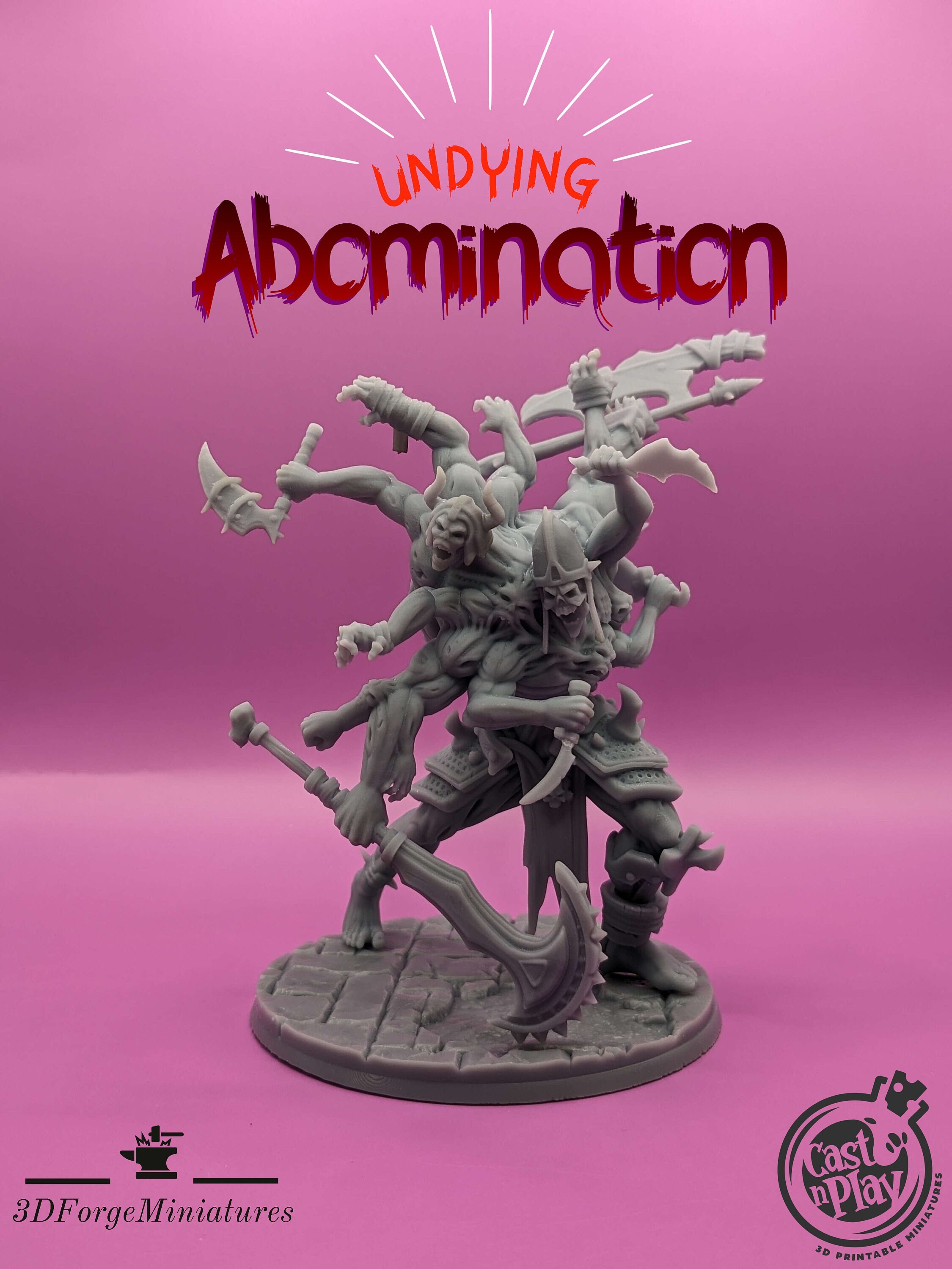 Undying Abomination Undead Miniature Premium 3D Printed Fantasy ...