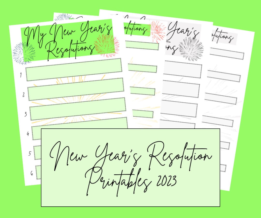 New Year's Resolution Printables 2023 - Etsy