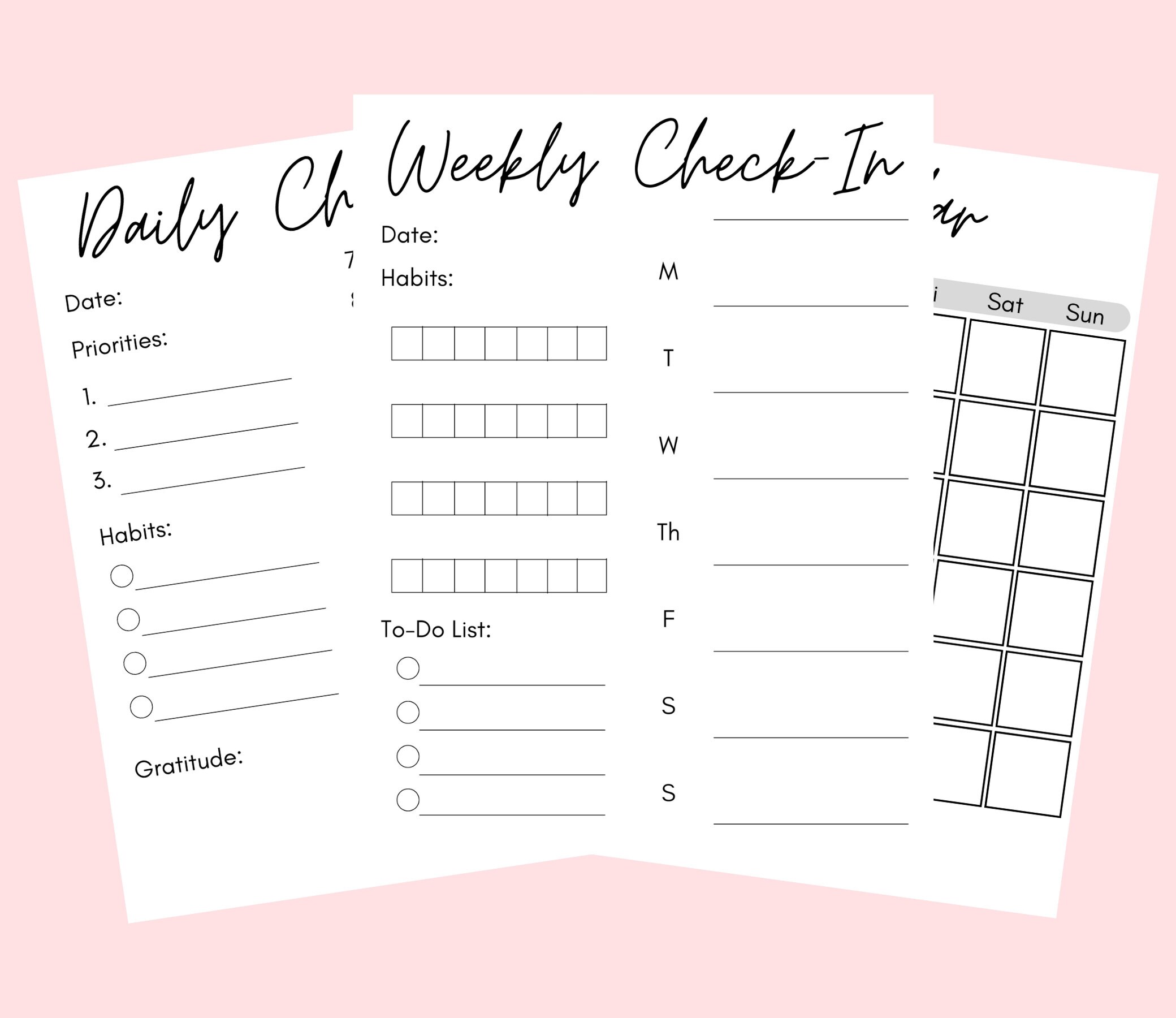 Undated Planner Printable Package - 8.5" X 11" Planners - Daily Planner ...