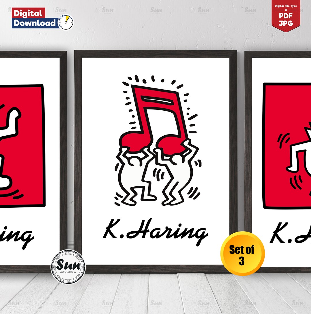 Keith Haring Set of 3, Exhibition Poster, Keith Haring Poster, Gallery ...