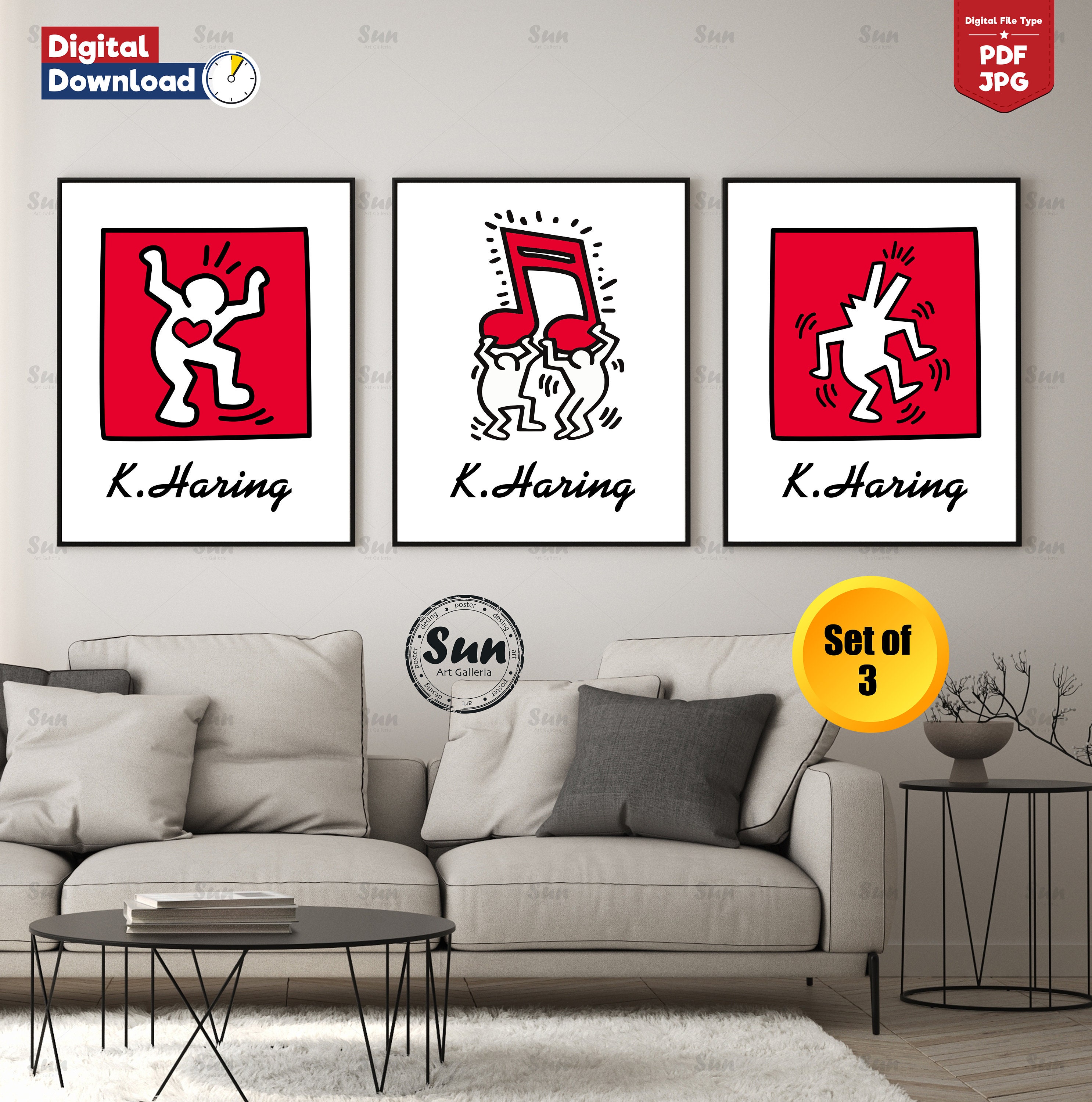 Keith Haring Set of 3, Exhibition Poster, Keith Haring Poster, Gallery ...
