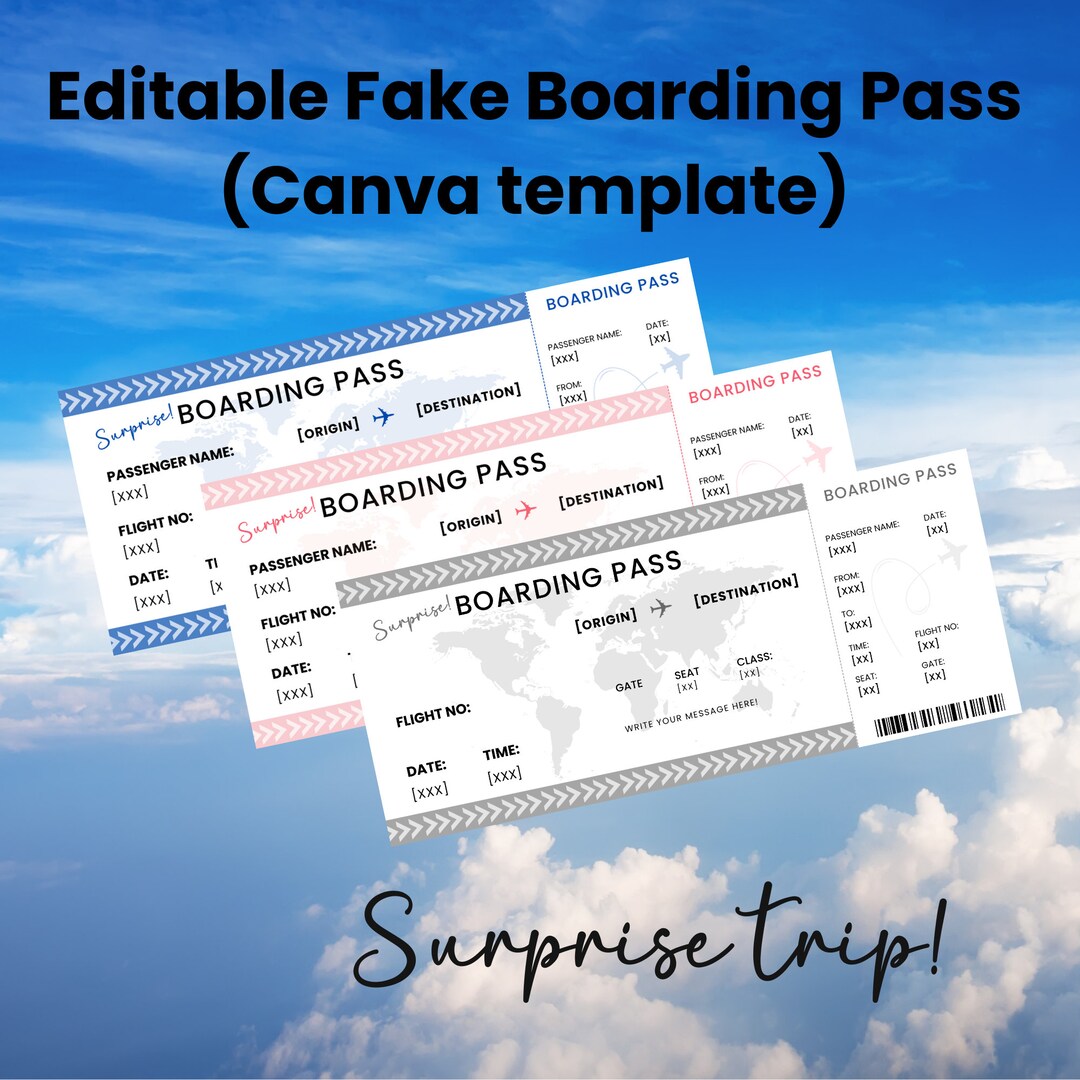 Surprise Trip Reveal, Fake Boarding Pass, Fake Ticket, Xmas Gift Reveal ...