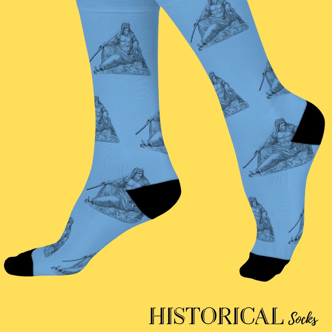 Poseidon Socks Poseidon God of the Sea Greek God Greek Mythology Boat ...
