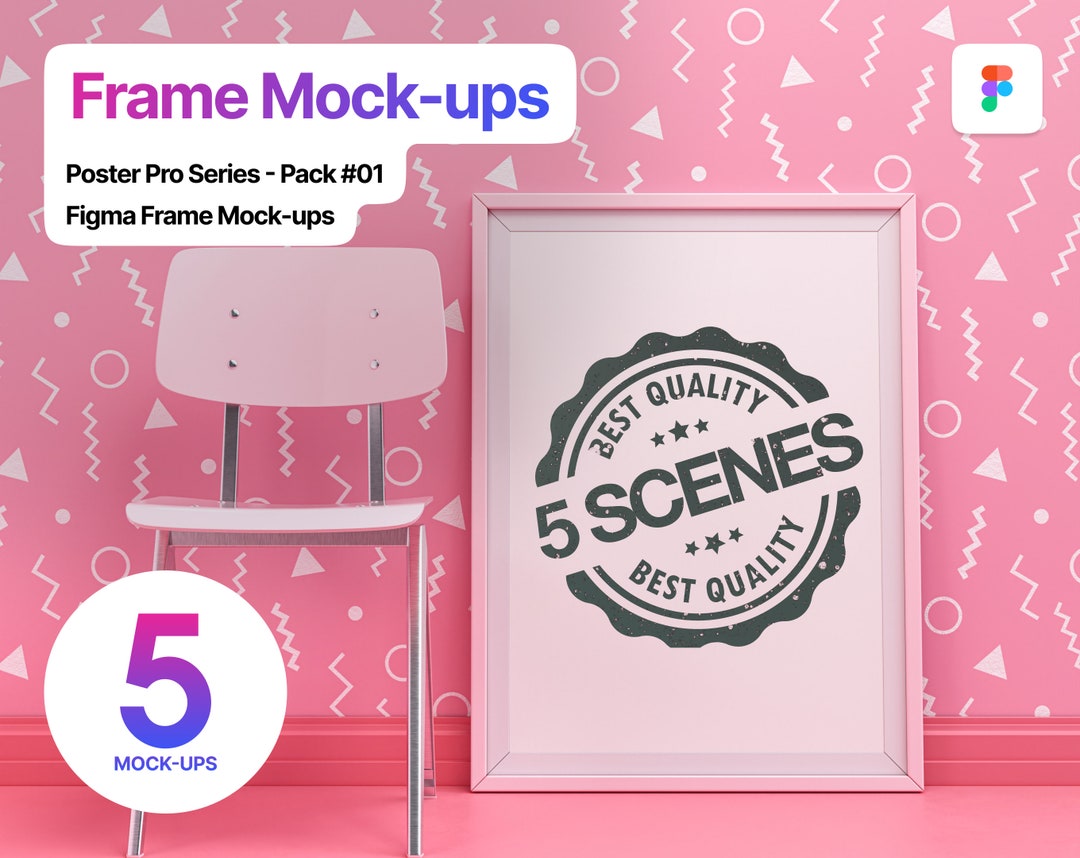 Figma Frame Mock-ups Posterpro Series Pack-01. Colorful Frames - Etsy