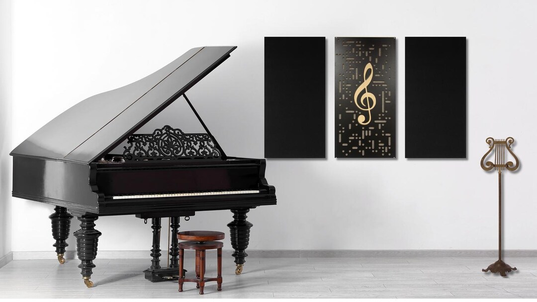 Sound Absorbing Acoustic Panels - Bass Traps - Treble Clef Note - Etsy