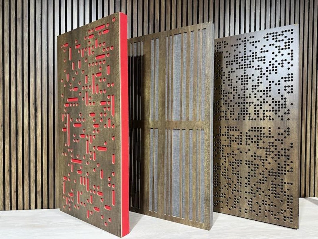 Rustic Acoustic Diffusion Panels – Sound Absorbing Diffusing – 23”x45.5 ...