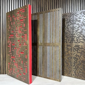 Rustic Acoustic Diffusion Panels – Sound Absorbing Diffusing – 23”x45.5 ...