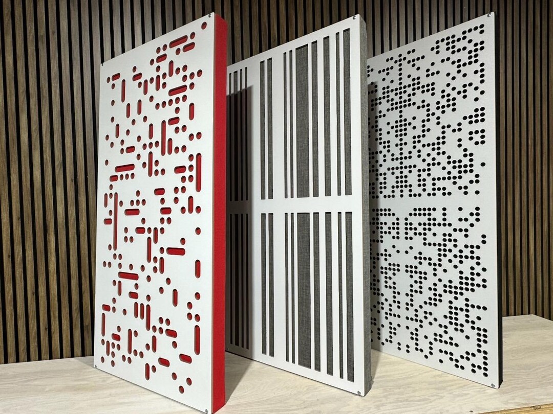 White Acoustic Diffusion Panels – Sound Absorbing Diffusing – 23”x45.5 ...