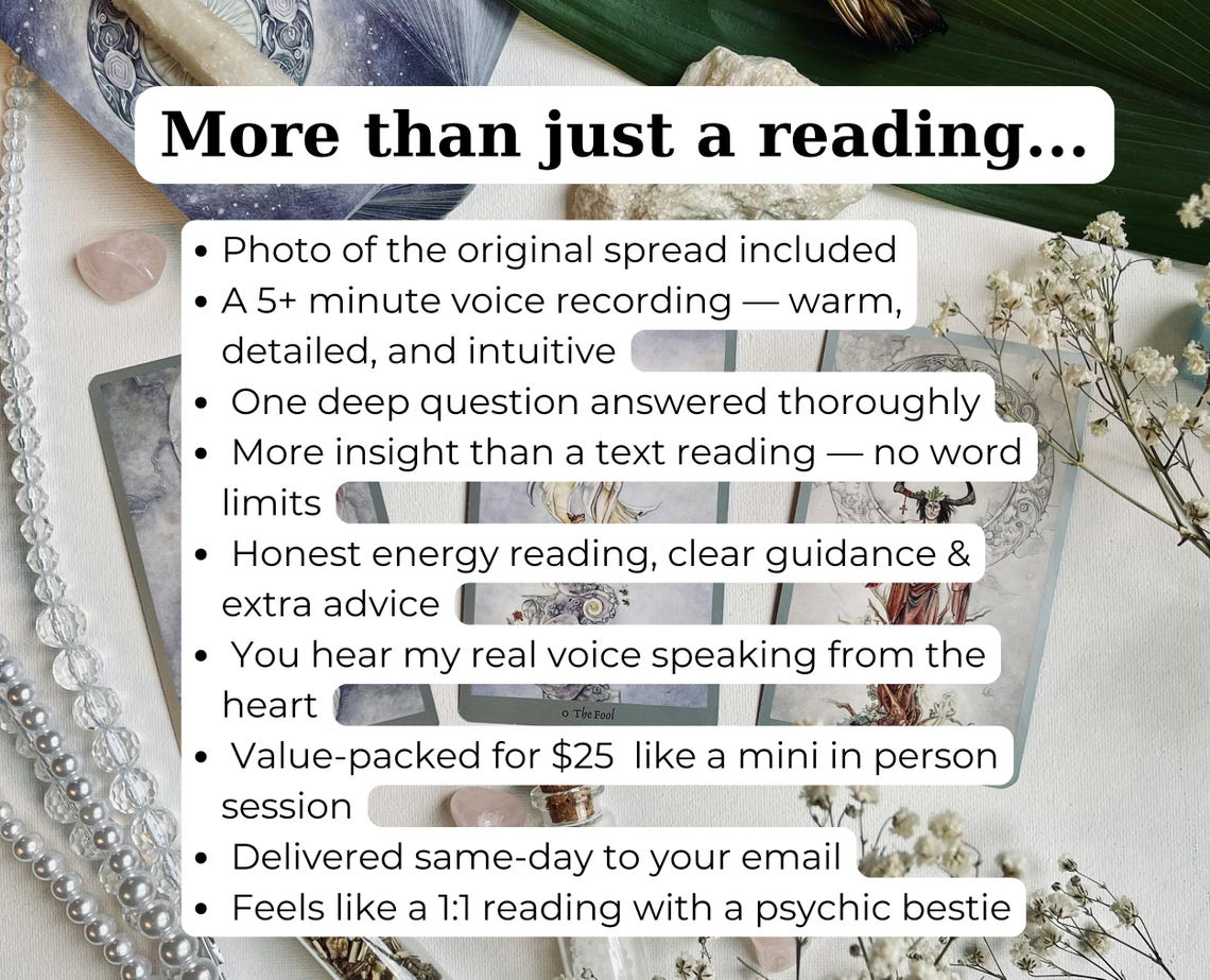 AUDIO TAROT READING - Deep, Extended, One Question Answered - Etsy