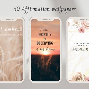 50 Phone Wallpaper Affirmations - Daily Subconcious Motivation - Etsy