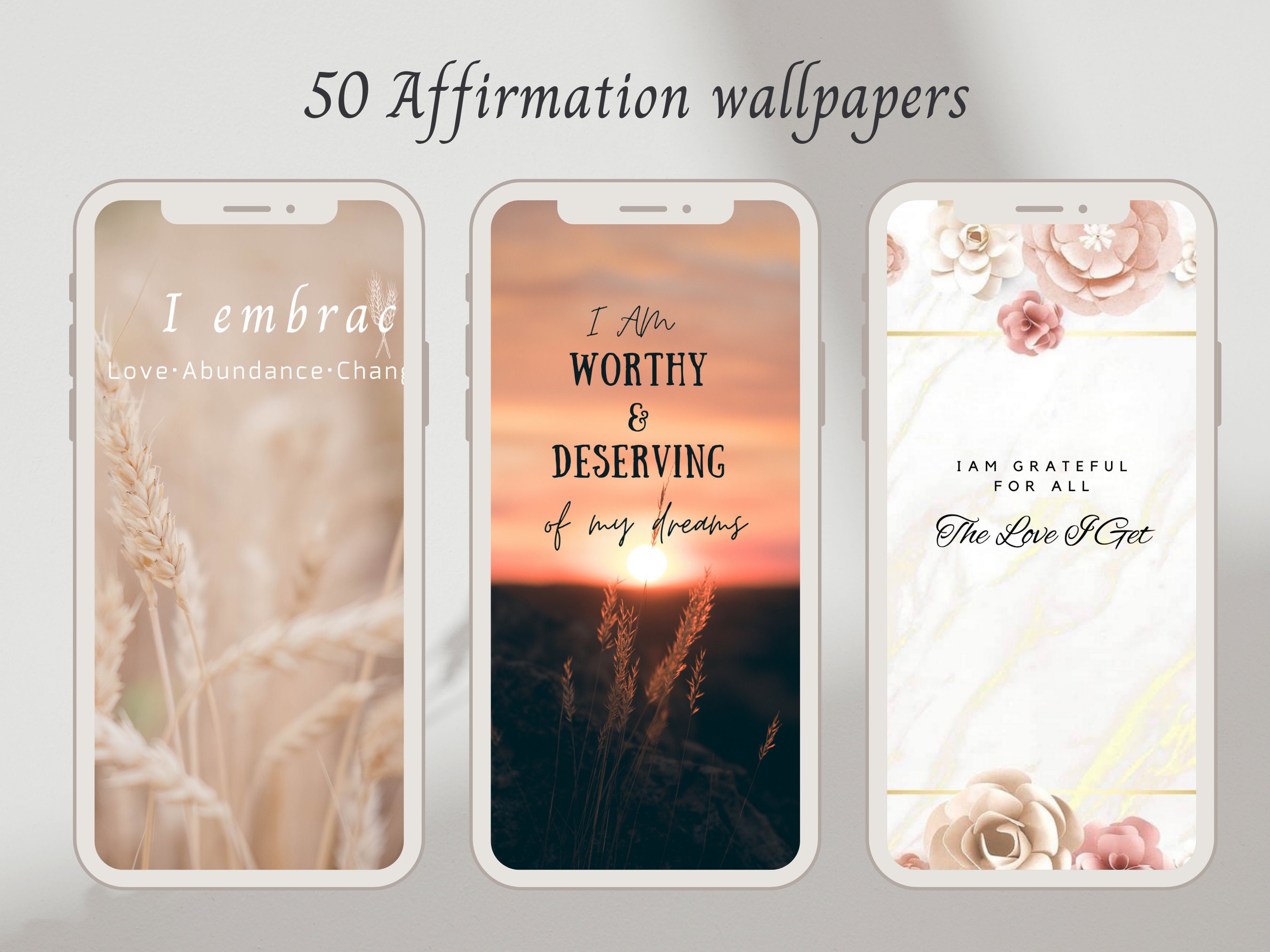 50 Phone Wallpaper Affirmations - Daily Subconcious Motivation - Etsy
