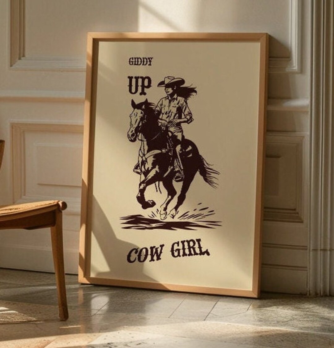 Cowgirl Print - Western Art Poster, Country Western Decor, Giddy up ...