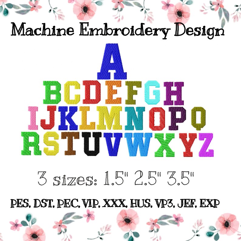 Alphabet Machine Embroidery Design 3 Sizes, Custom Letters, Font ...