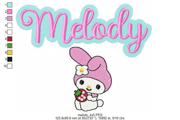 Machine Embroidery Design Cute Pink Bunny With Ears - Etsy