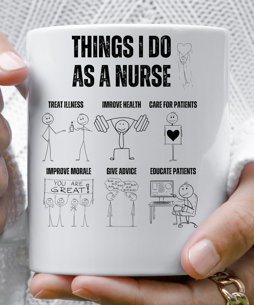 Nurse Gift of a Cute Nurse Mug, Nurse Appreciation Present of a Nurse ...