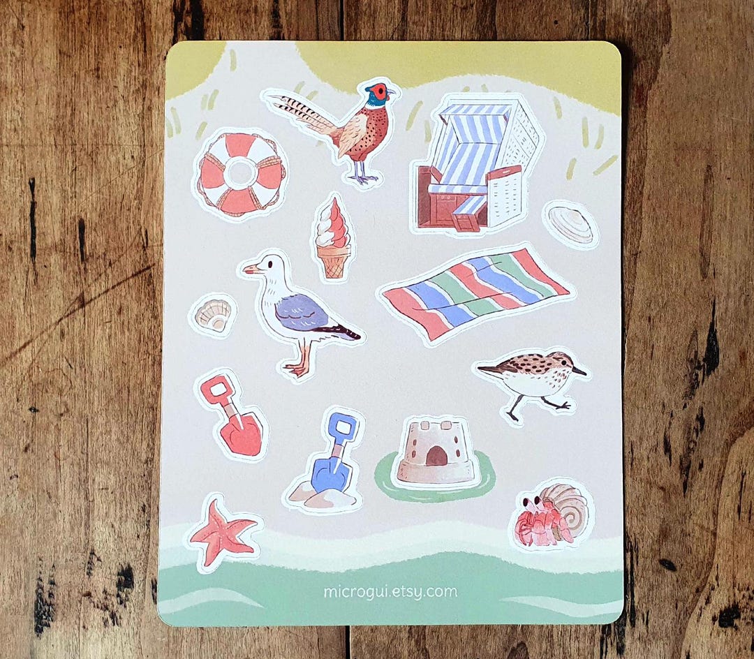 Cozy Beach Mini Sticker Sheet - Etsy