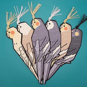 Handmade Cockatiel Bookmarks | Custom Colours Available - Etsy