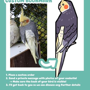 Handmade Cockatiel Bookmarks | Custom Colours Available - Etsy