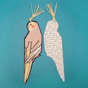 Handmade Cockatiel Bookmarks | Custom Colours Available - Etsy